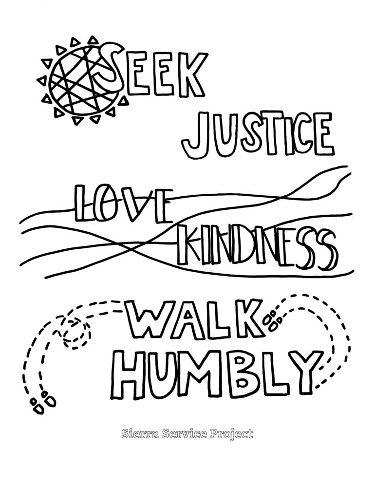 Coloring Pages Part 2 – Micah 6 8 – Sierra Service Project