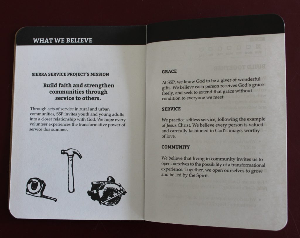 SSP “Throwback” Program Journals – Sierra Service Project